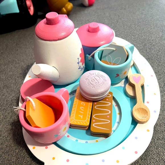 Toys | Charming Wooden Tea Set For Kids Perfect For Pretend Play | Poshmark